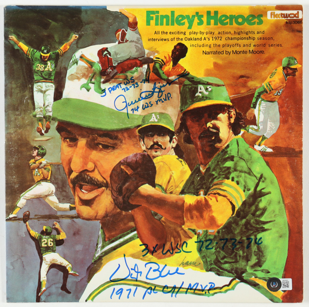 Vida Blue & Rollie Fingers Signed "Finley's Heroes" Record Sleeve With ...