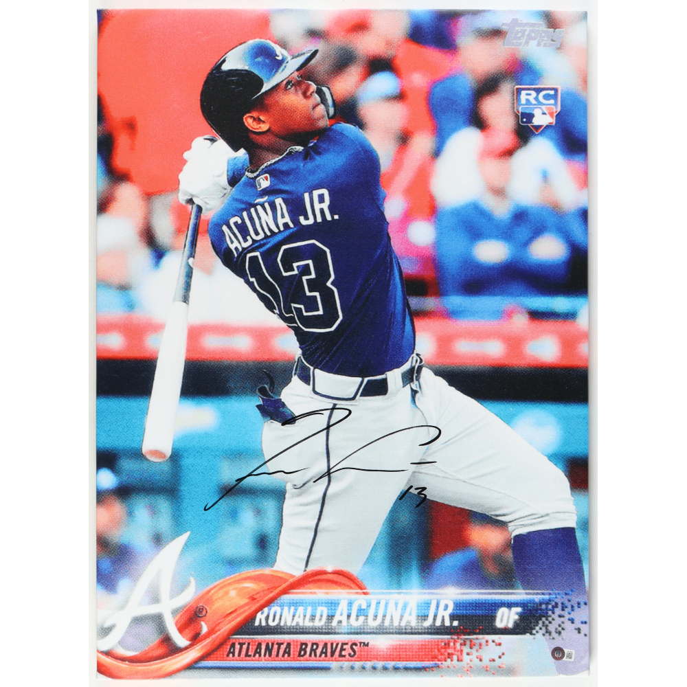 Ronald Acuna Jr. Signed Braves 22x30 Print on Canvas (Beckett ...