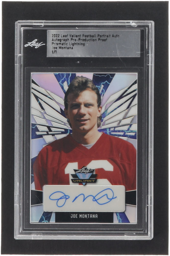 Joe Montana 2022 Leaf Valiant Portrait Autographs Prismatic Lightning ...