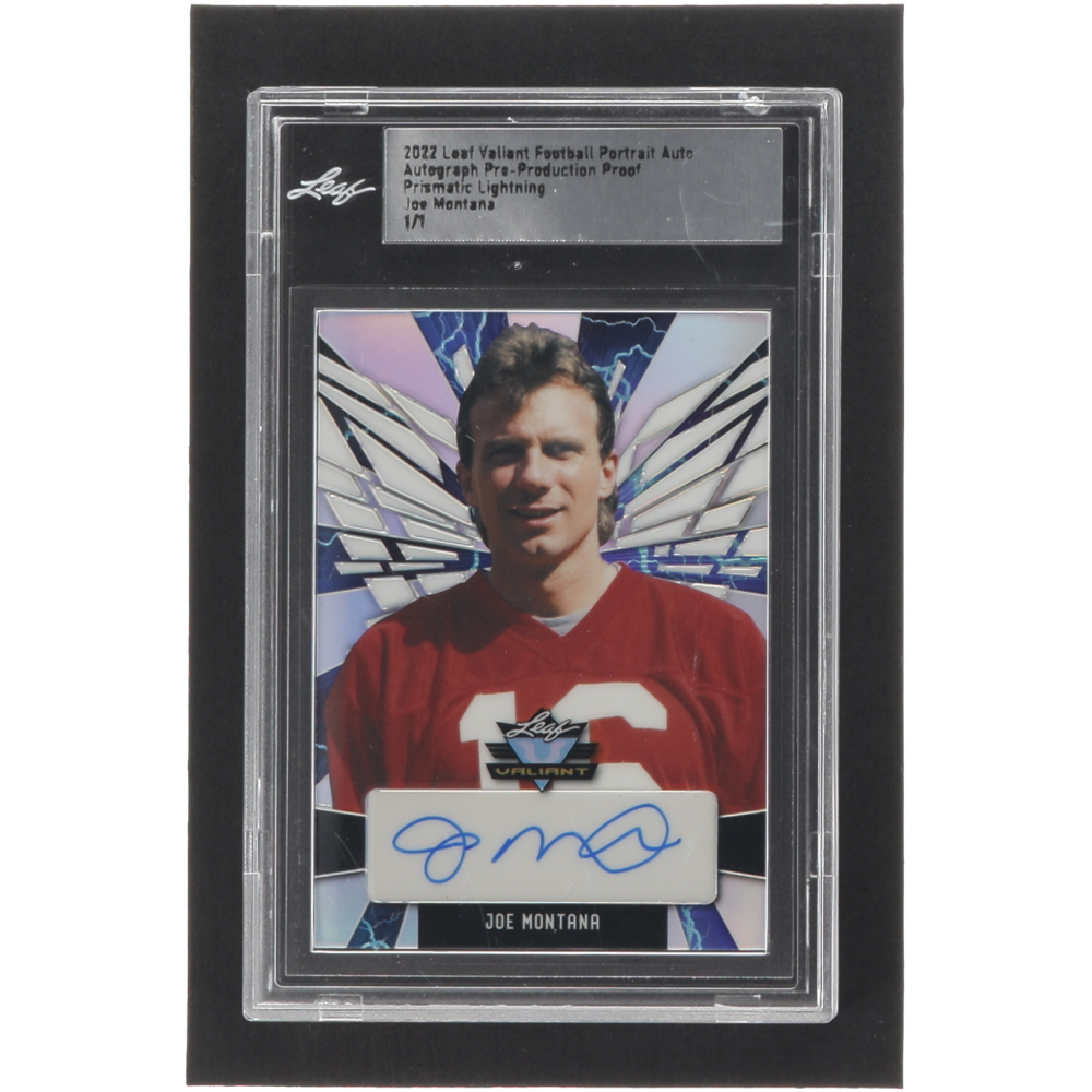 Joe Montana 2022 Leaf Valiant Portrait Autographs Prismatic Lightning ...