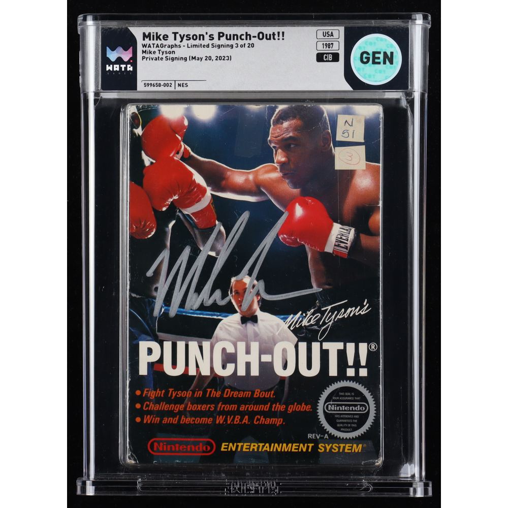 Mike Tyson Signed LE 1987 "Mike Tyson's Punch-Out!!" NES Video Game ...