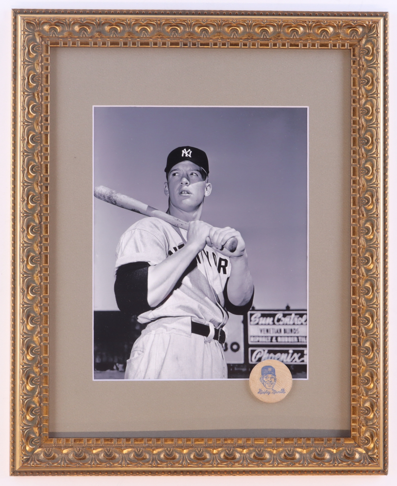 Mickey Mantle 1952 Topps Black & White Custom Framed Rookie Photo ...