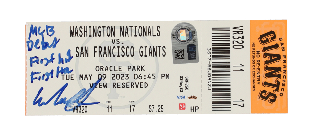 Casey Schmitt Signed 2023 Giants vs. Nationals Ticket Stub Inscribed ...