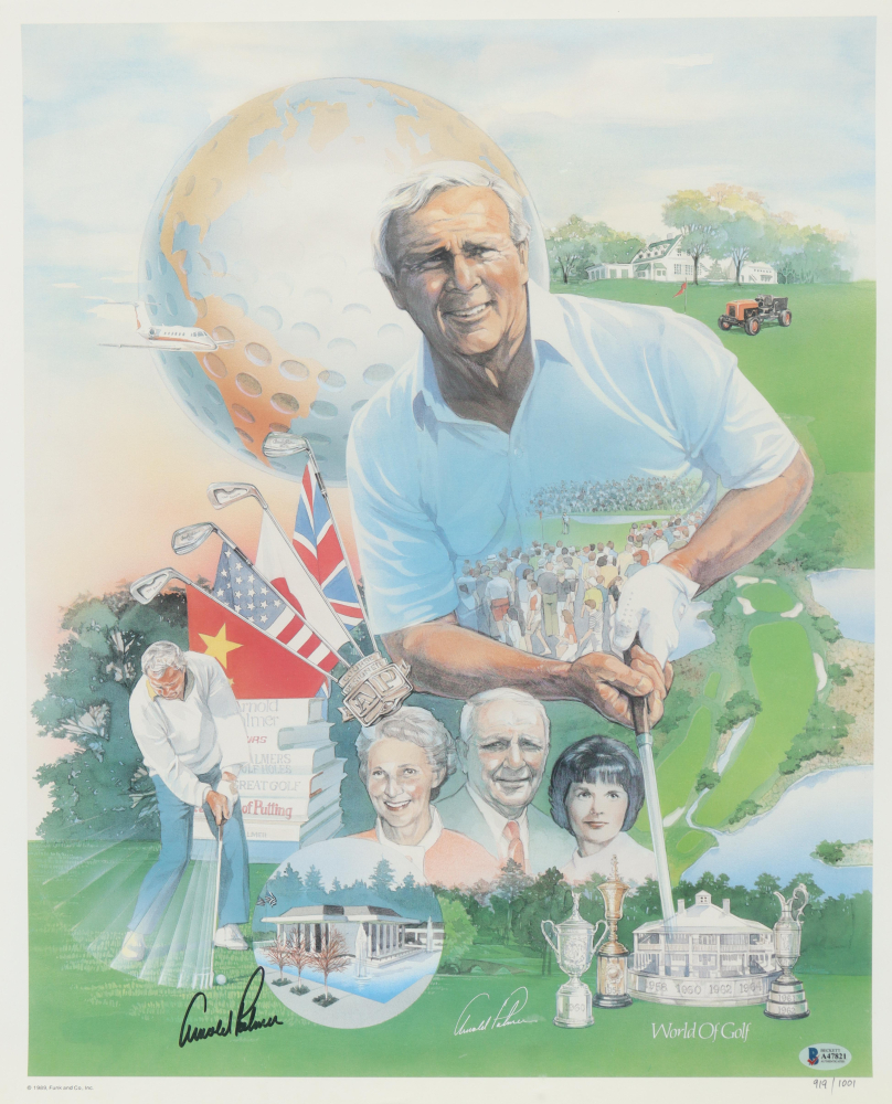 Arnold Palmer Signed 18x21 "World of Golf" LE Lithograph (Beckett ...