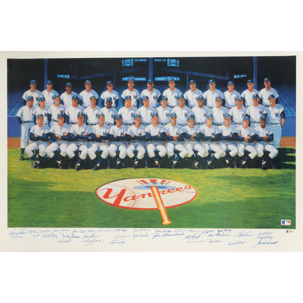 1961 New York Yankees (34) Team-Signed 25x37 LE Lithograph (Beckett ...