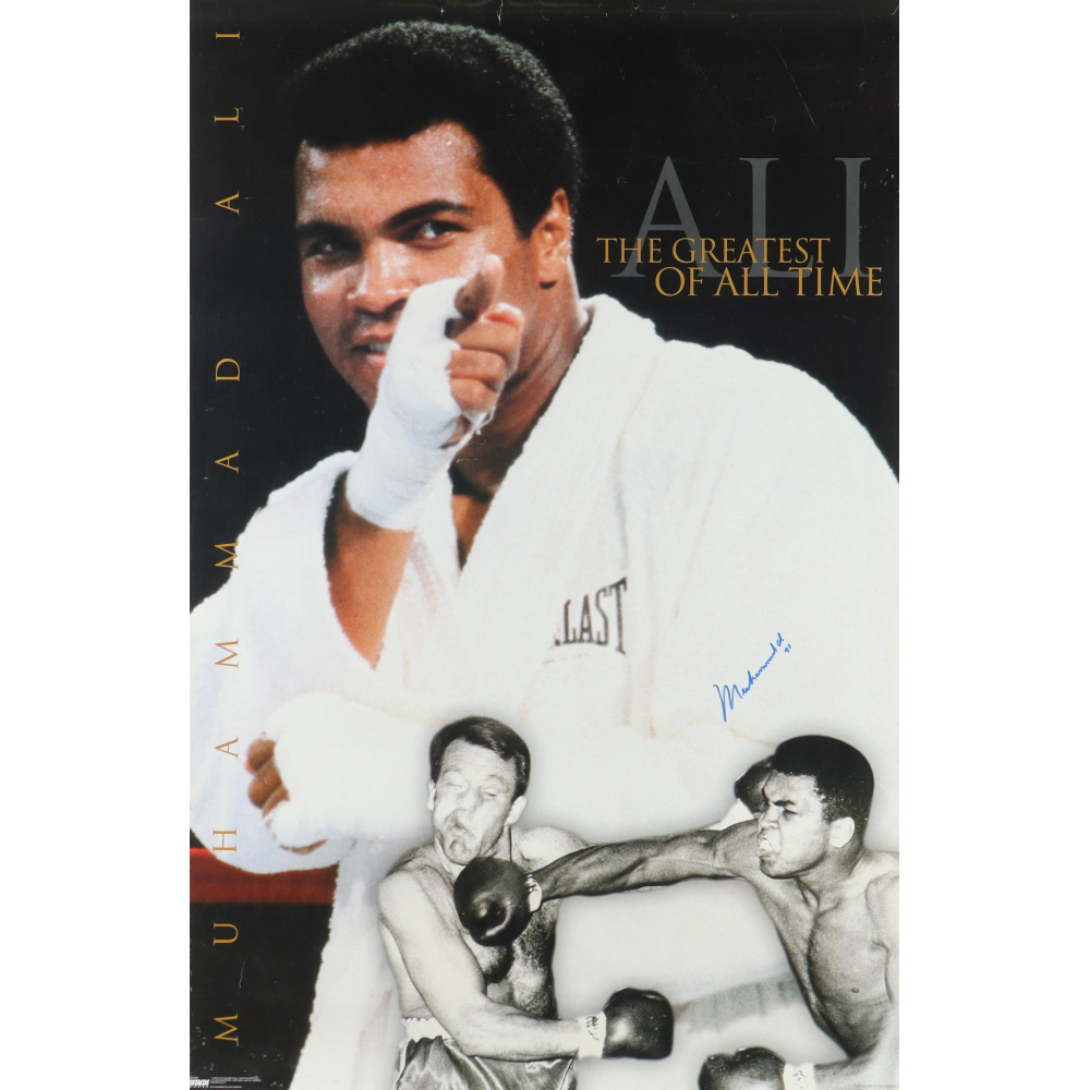 Muhammad Ali Signed "The Greatest of All Time" 23x35 Poster (Beckett ...