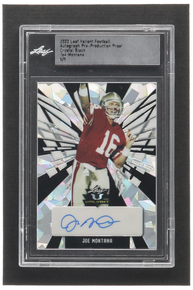 Joe Montana 2022 Leaf Valiant Crystal Black Pre-Production Proof #NNO ...