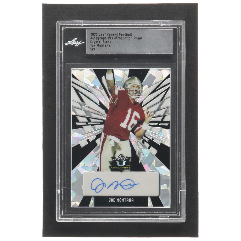 Joe Montana 2022 Leaf Valiant Crystal Black Pre-Production Proof #NNO ...