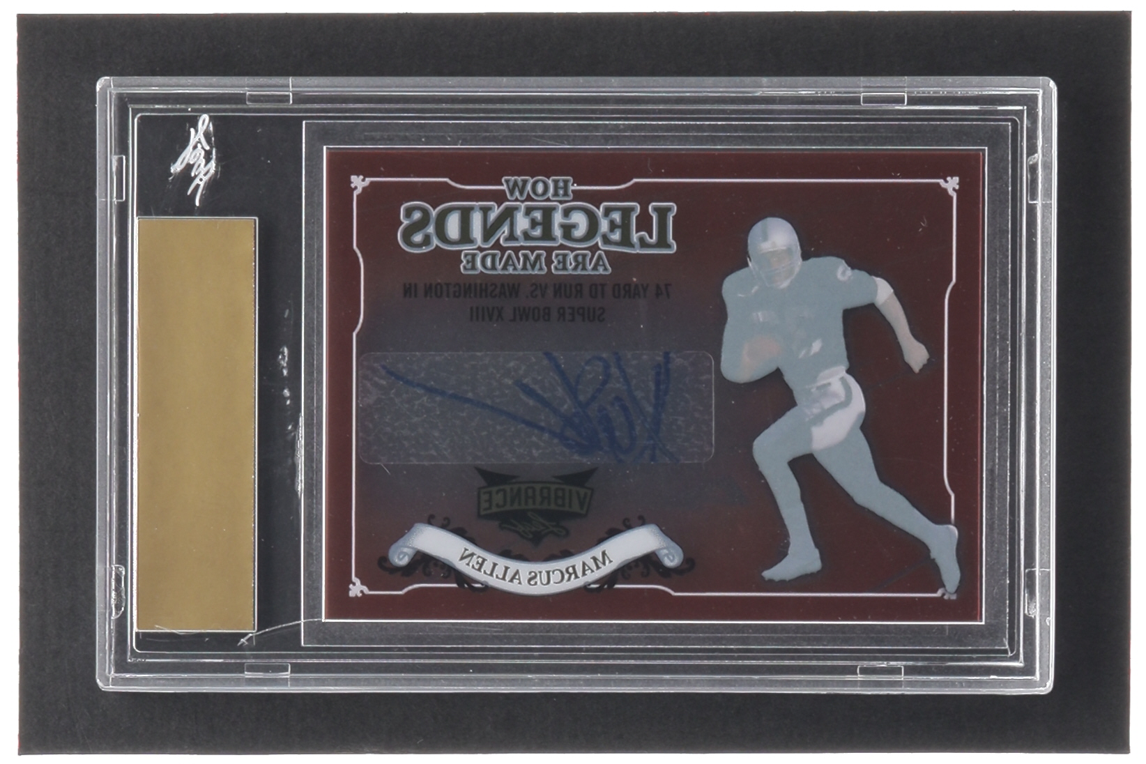 Marcus Allen 2022 Leaf Vibrance How Legends are Made Autographs Clear ...