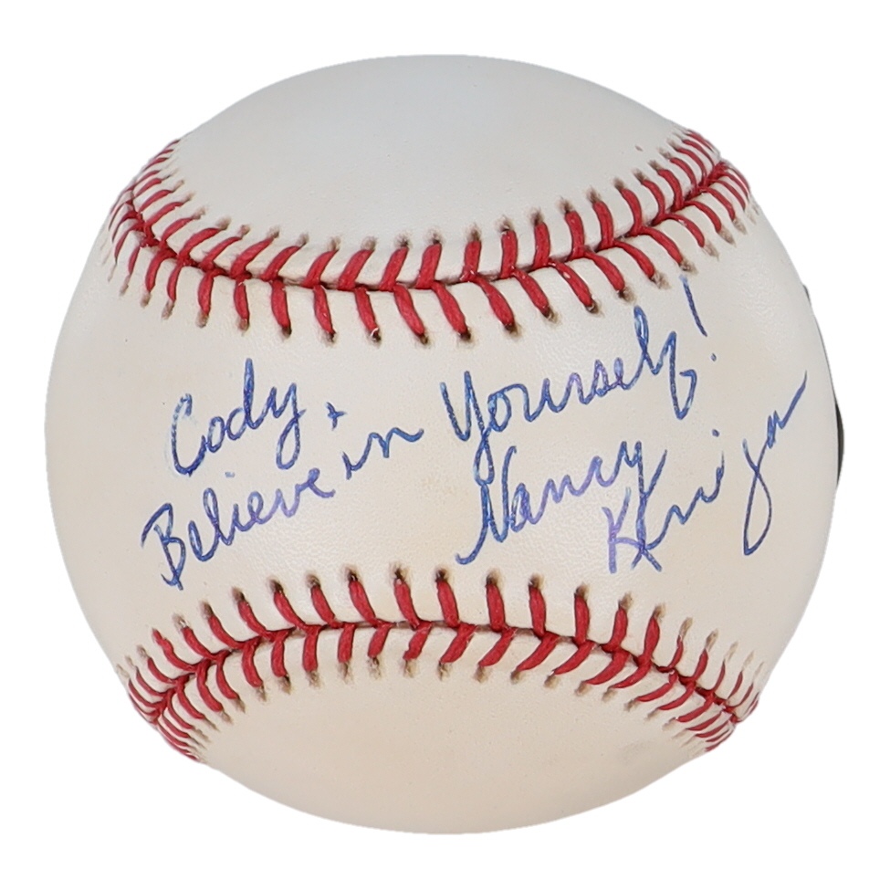 Nancy Kerrigan Signed ONL Baseball Inscribed "Believe In Yourself ...