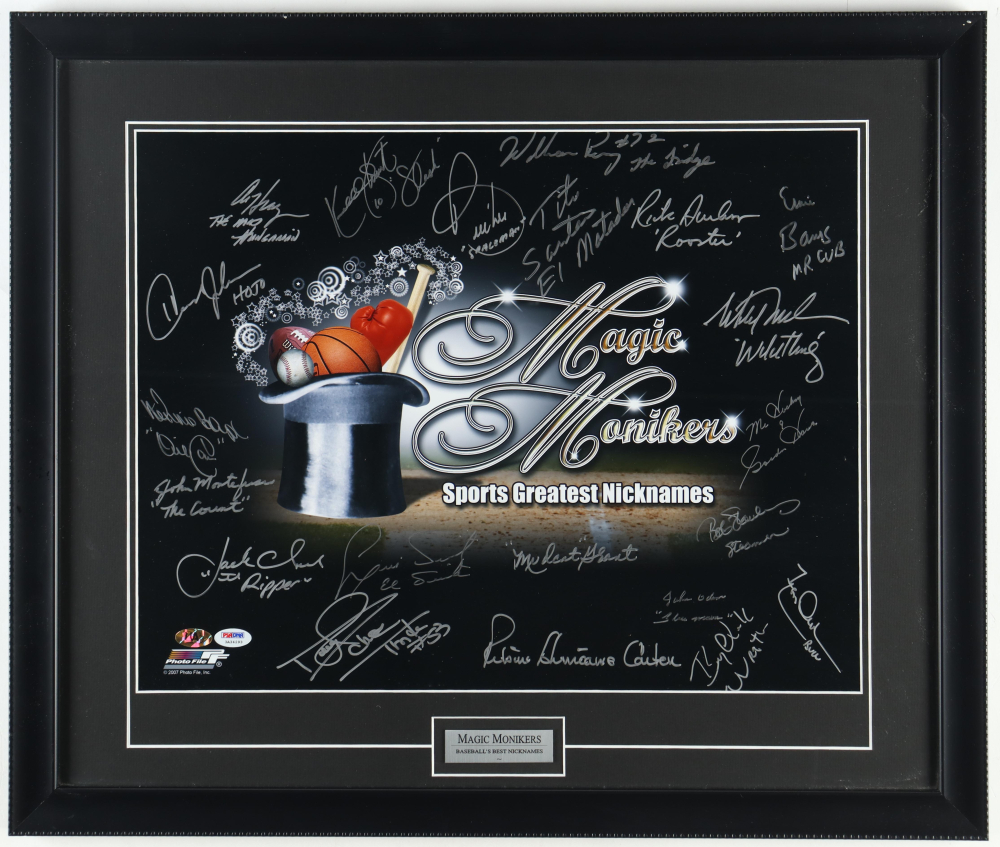 "Sports Greatest Nicknames" Custom Framed Photo Display Signed by (21 ...