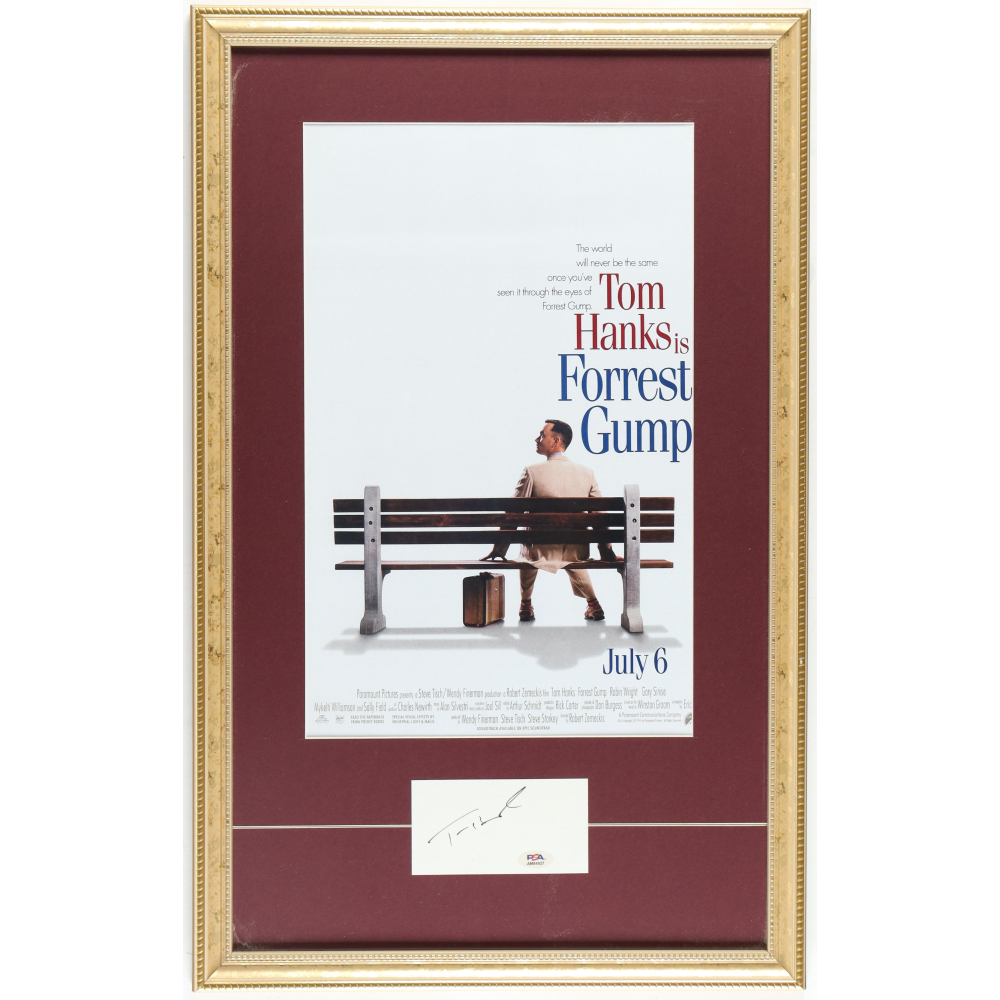 Tom Hanks Signed "Forrest Gump" Custom Framed Cut Display (Beckett ...