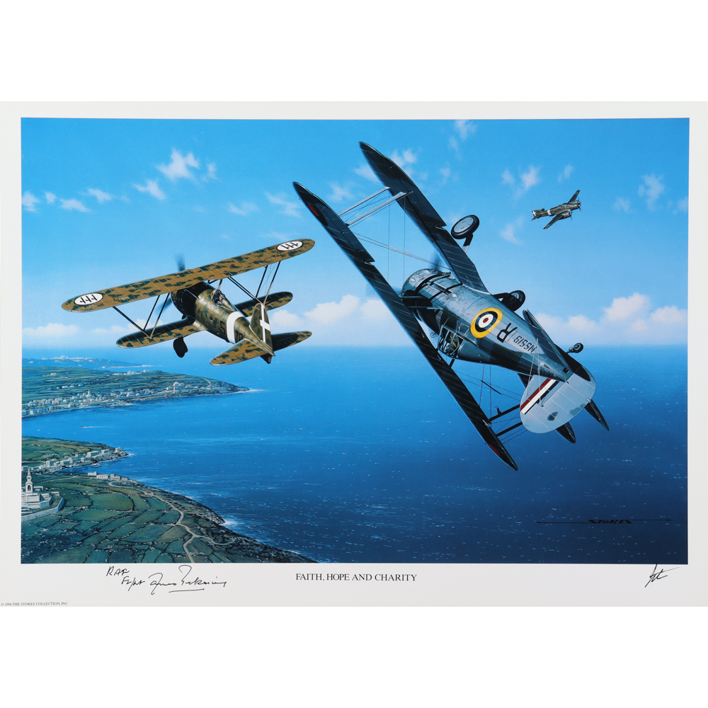 Stan Stokes Lithograph Signed By James Pickering Inscribed "RAF FL ...