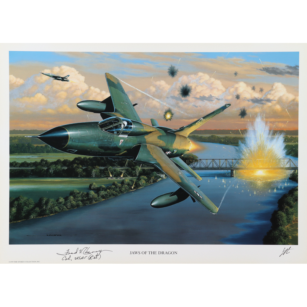 Stan Stokes Lithograph Signed By Fred Cherry Inscribed "COL, USAF 'Rel ...