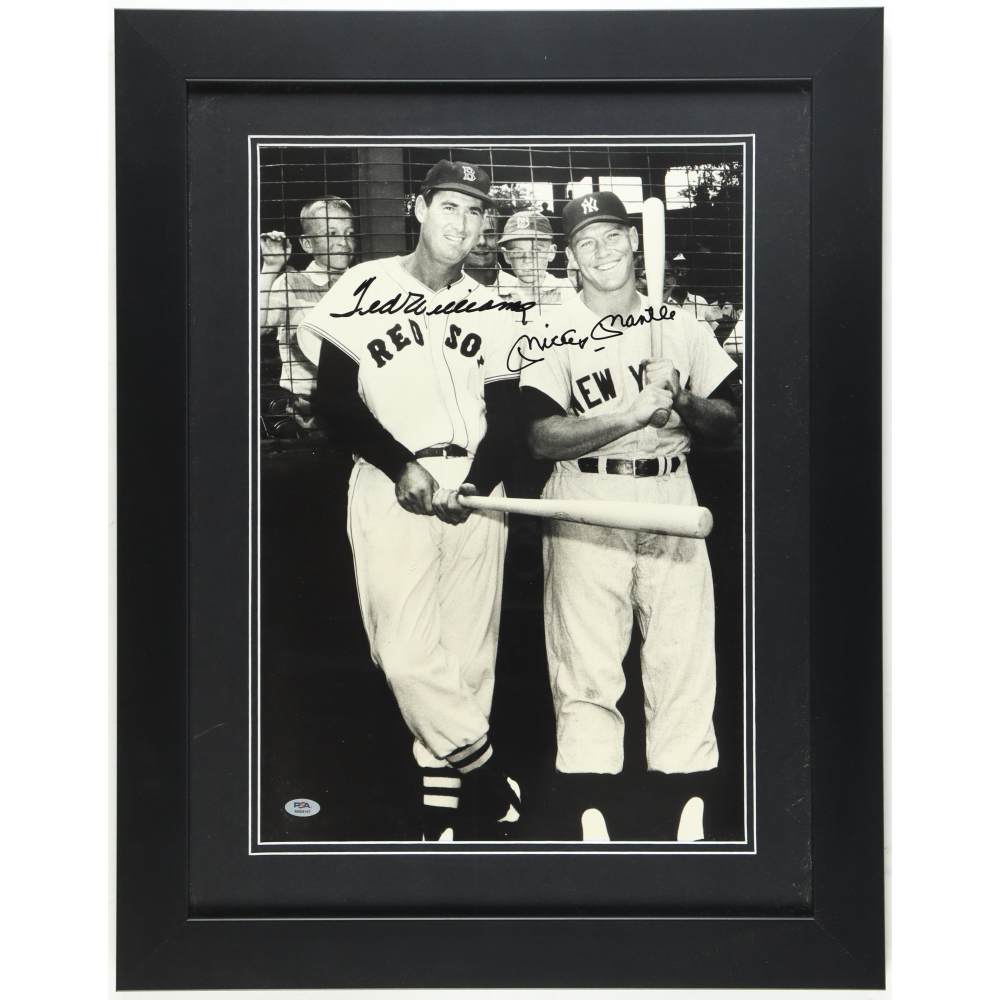 Mickey Mantle & Ted Williams Signed Custom Framed Photo (PSA ...