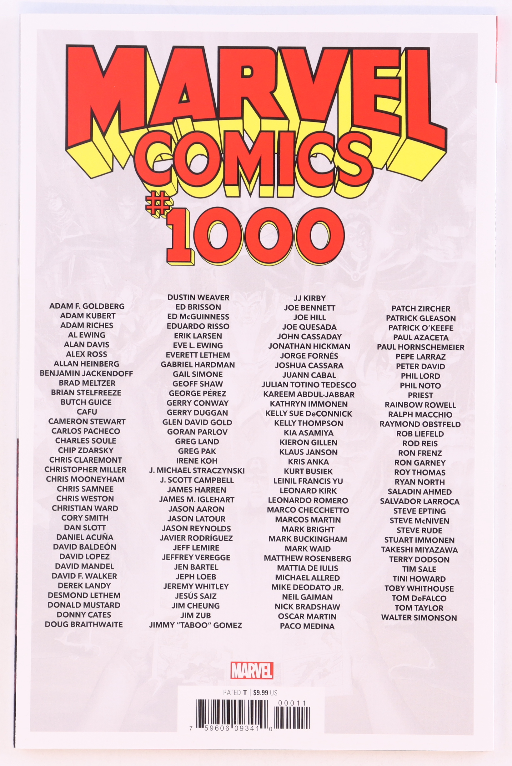 2019 "Marvel Comics" Issue #1000 Marvel Comic Book | Pristine Auction
