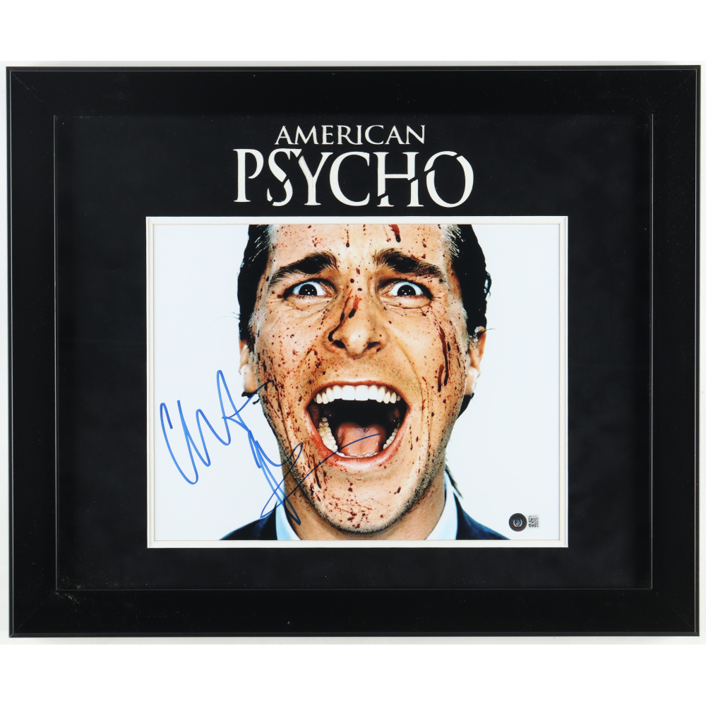 Christian Bale Signed "American Psycho" Custom Framed Photo (Beckett ...