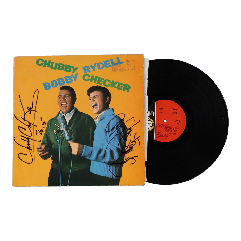 Chubby Checker & Bobby Rydell Signed Vinyl Album Record Inscribed "2015 ...