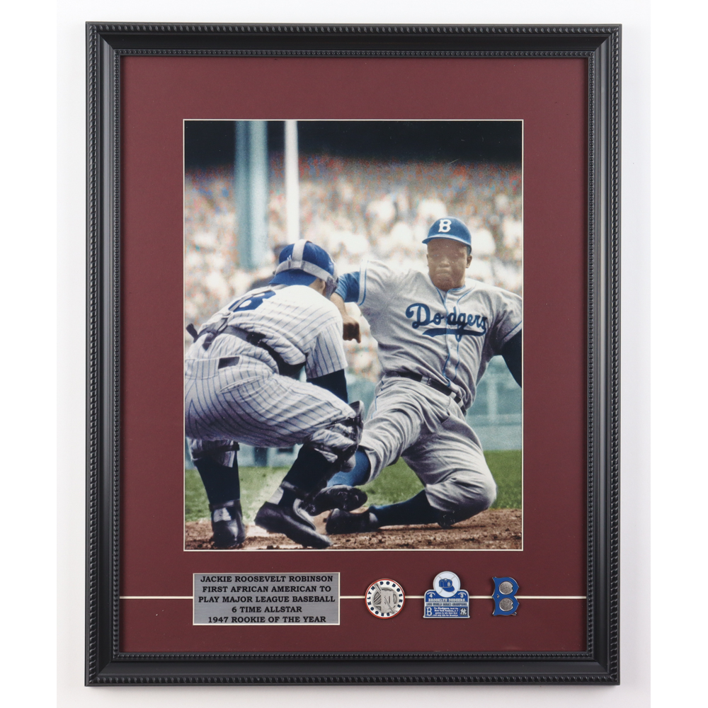 Jackie Robinson Dodgers Custom Framed Photo Display With 1955 World ...