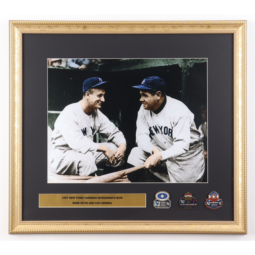 Babe Ruth & Lou Gehrig "The Murderer's Row" Yankees Custom Framed ...