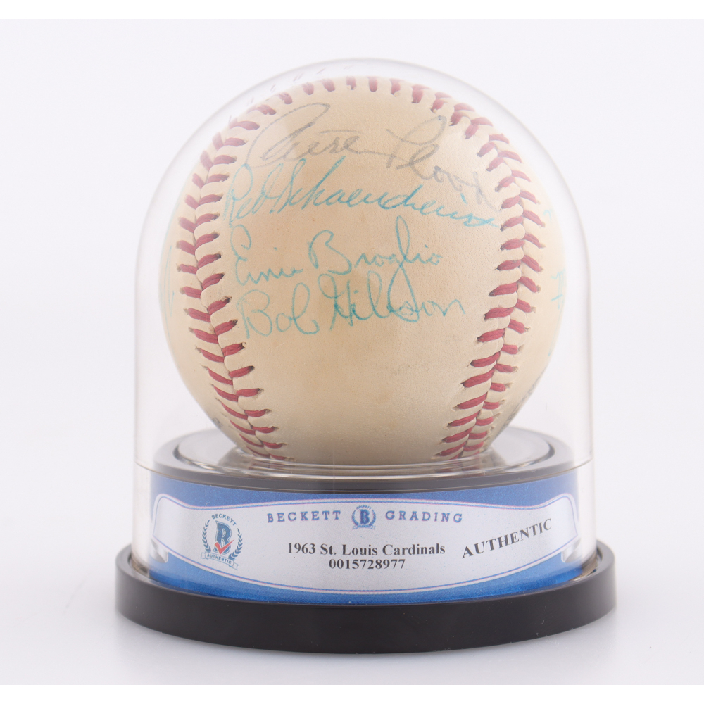 1963 Cardinals OLL Baseball Team-Signed by (13) with Stan Musial, Bob ...