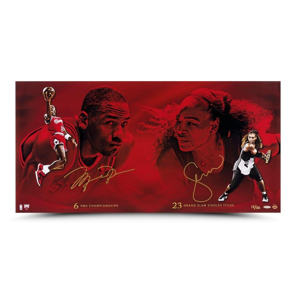 Michael Jordan & Serena Williams Signed LE "Respect" 18x36 Photo (UDA ...