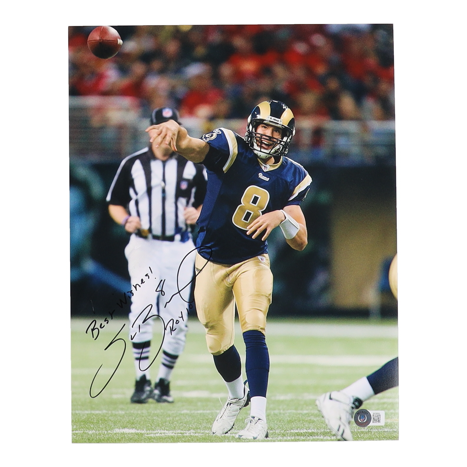 Sam Bradford Signed Rams 11x14 Photo Inscribed "Best Wishes!" (Beckett ...