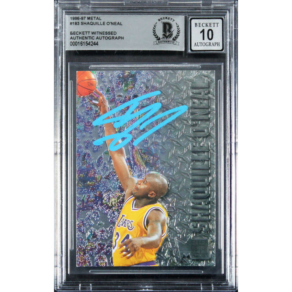 Shaquille O'Neal Signed 1996-97 Metal #183 (BGS | Autograph Graded 10 ...