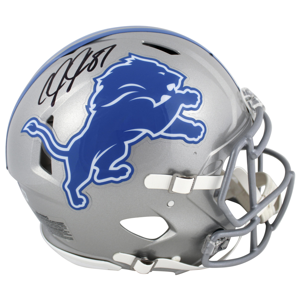 Calvin Johnson Signed Lions Full-Size On-Field Authentic Speed Helmet ...