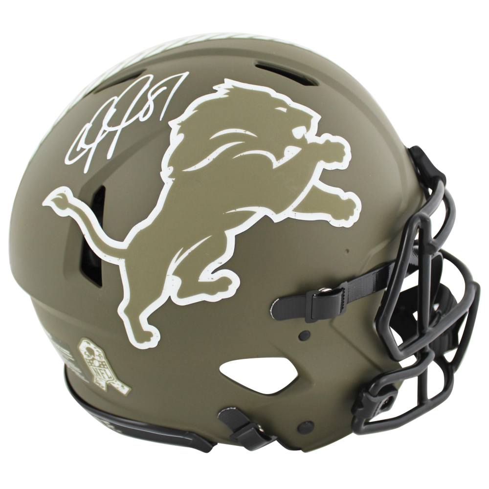 Calvin Johnson Signed Lions Full Size On Field Authentic Salute To ...