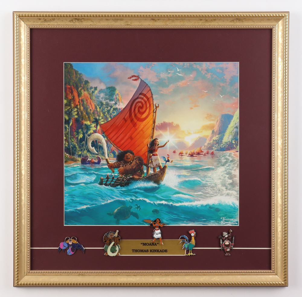 Thomas Kinkade "Moana" Custom Framed Print Display with Set Of (5 ...