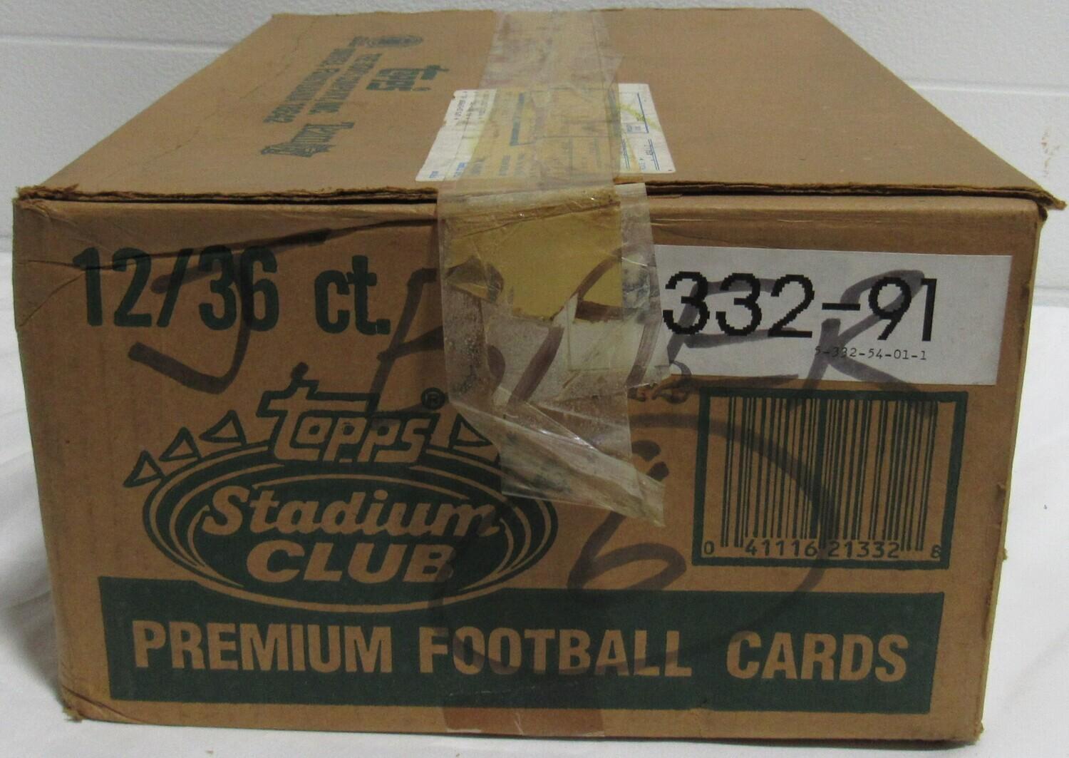 1991 Topps Stadium Club Football Case with (12) Wax Boxes | Pristine ...
