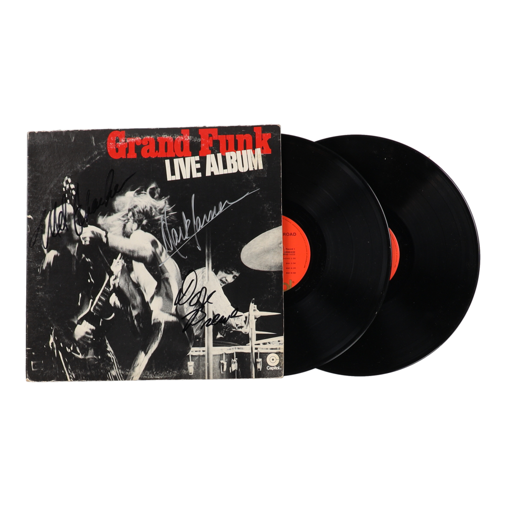 Don Brewer, Mel Schacher & Mark Farner Signed "Grand Funk Railroad ...
