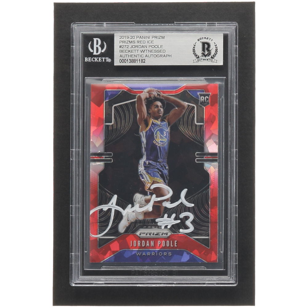 Jordan Poole Signed 2019-20 Panini Prizm Prizms Red Ice #272 RC (BGS ...