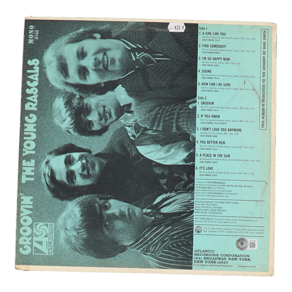 Felix Cavaliere, Eddie Brigati, Gene Cornish & Dino Danelli Signed "The ...