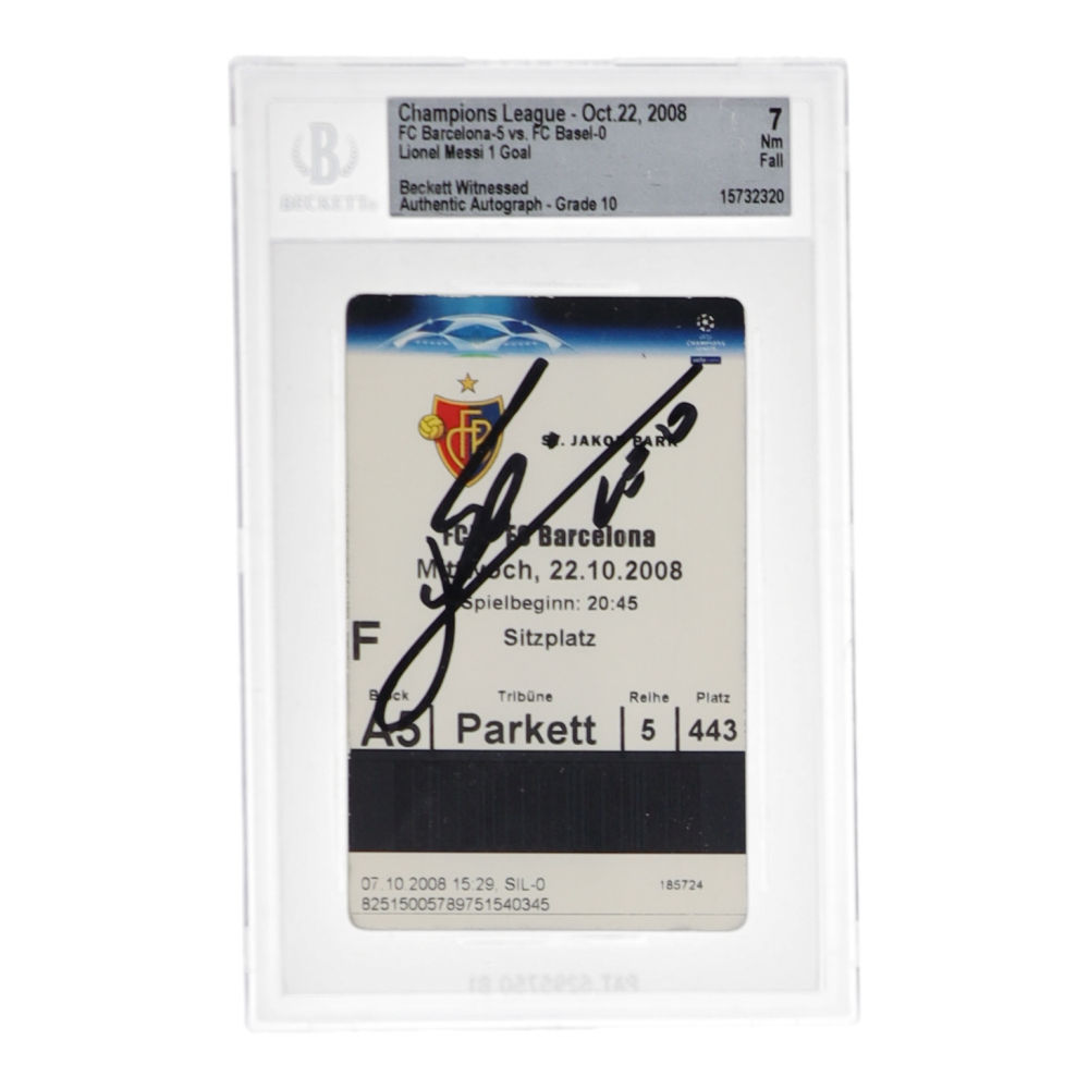 Lionel Messi Signed 2008 UEFA Champions League Barcelona vs. Basel Full ...