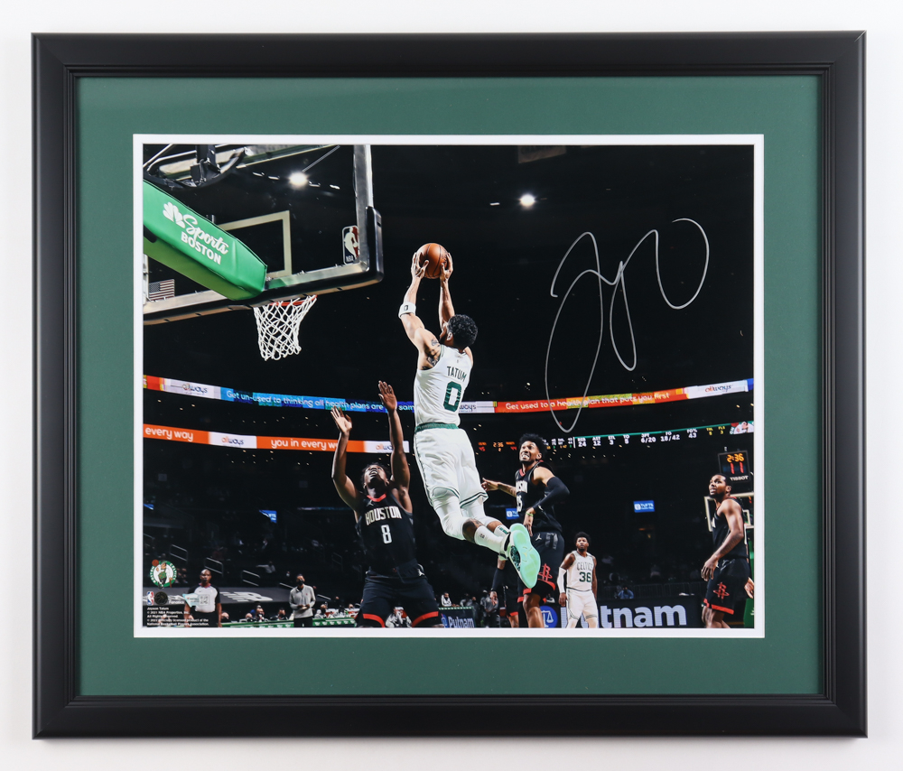 Jayson Tatum Signed Celtics Custom Framed Photo (Fanatics) | Pristine ...
