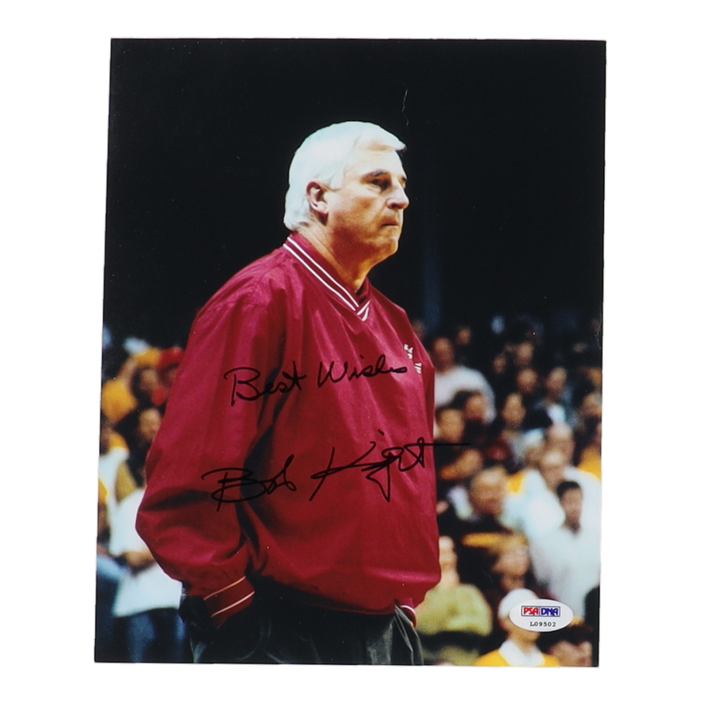 Bobby Knight Signed Indiana Hoosiers 8x10 Photo Inscribed "Best Wishes ...