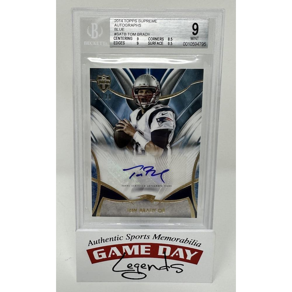 Tom Brady 2014 Topps Supreme Autographs Blue #SATB #18/20 (BGS 9 ...