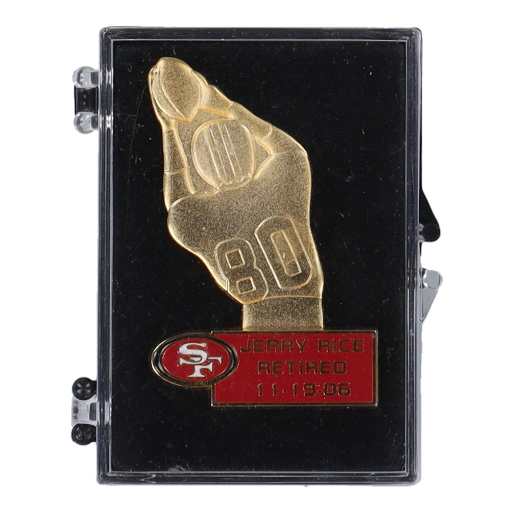 Jerry Rice Official Retirement Pin in Felt Box | Pristine Auction