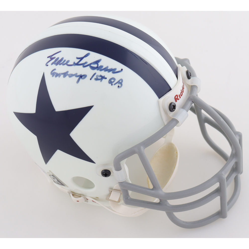 Eddie LaBaron Signed Cowboys Mini Helmet Inscribed "Cowboys 1st QB ...