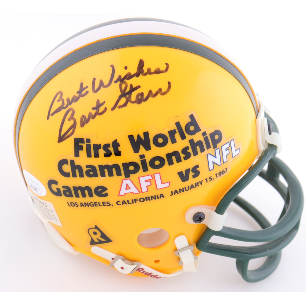 Bart Starr Signed Packers Super Bowl Logo Mini Helmet Inscribed "Best ...