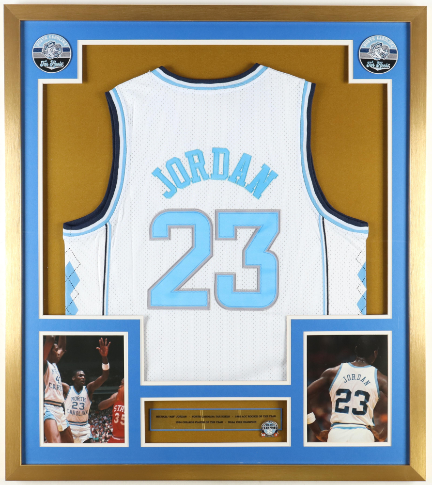 Michael Jordan North Carolina Tar Heels Custom Framed Jersey Display With Official 1984 ACC ...
