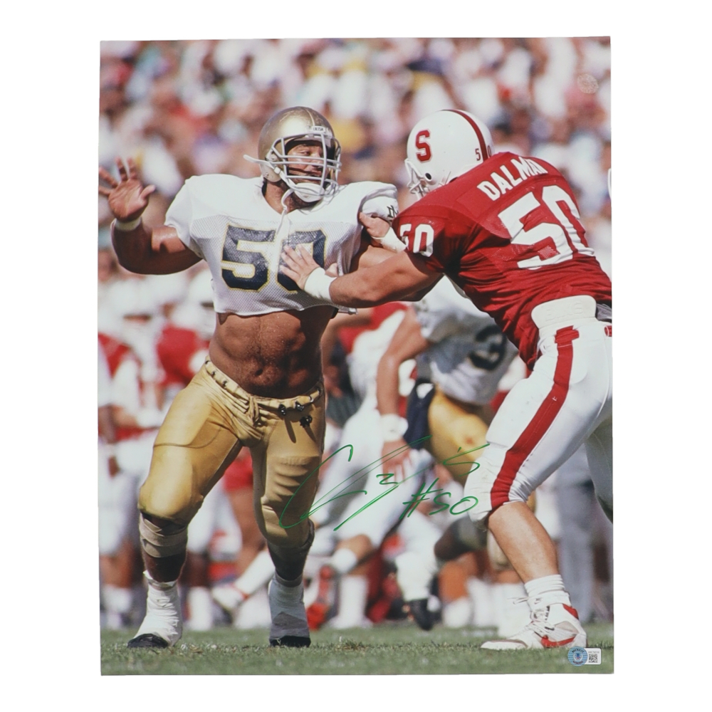 Chris Zorich Signed Notre Dame Fighting Irish 16x20 Photo (Beckett ...