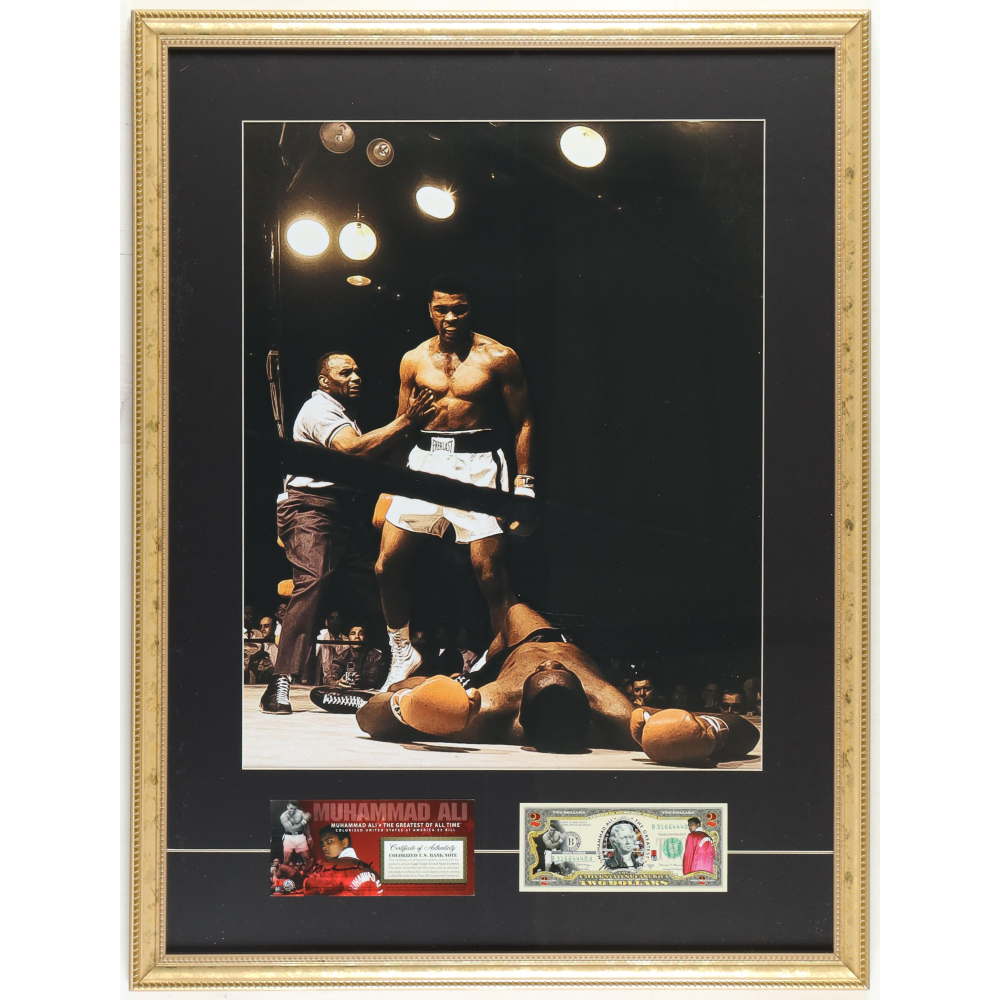 "Muhammad Ali Over Sonny Liston" Custom Framed Art Print Display With ...