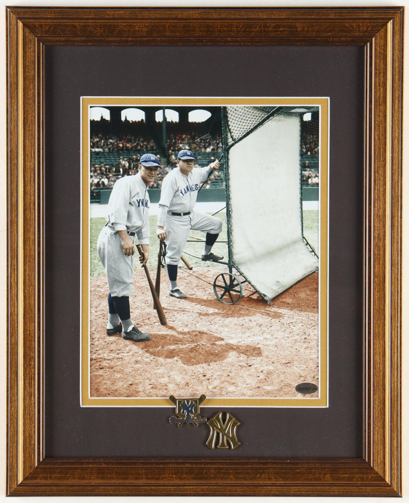 Babe Ruth & Lou Gehrig Yankees Custom Framed Colorized Art Print ...