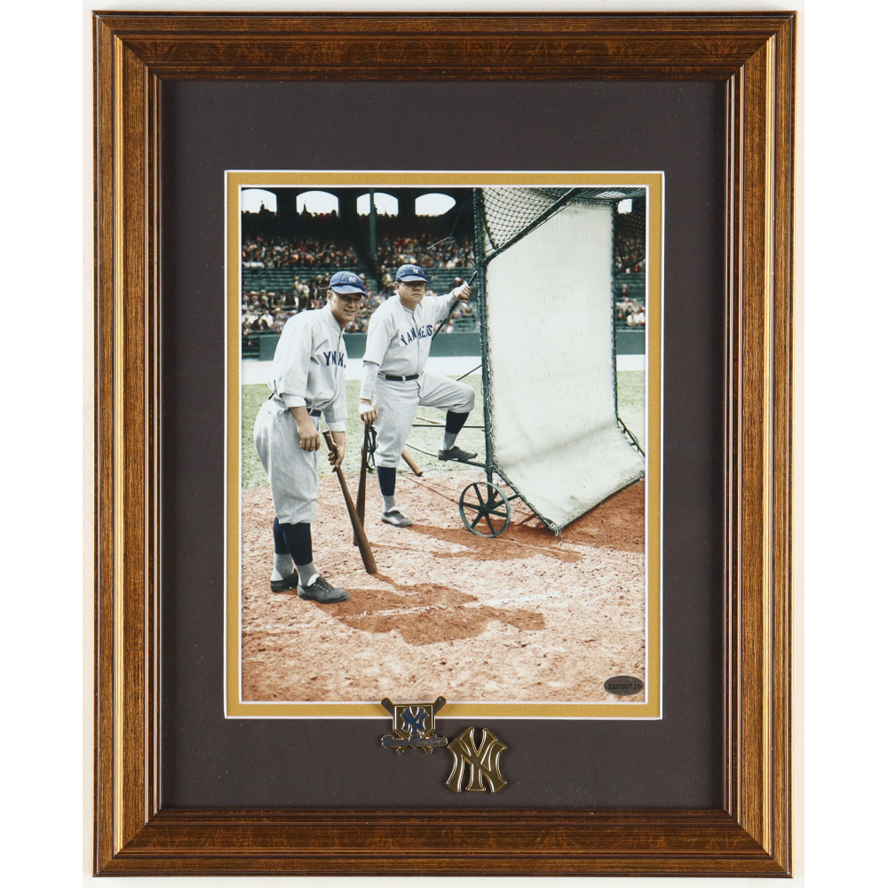 Babe Ruth & Lou Gehrig Yankees Custom Framed Colorized Art Print ...
