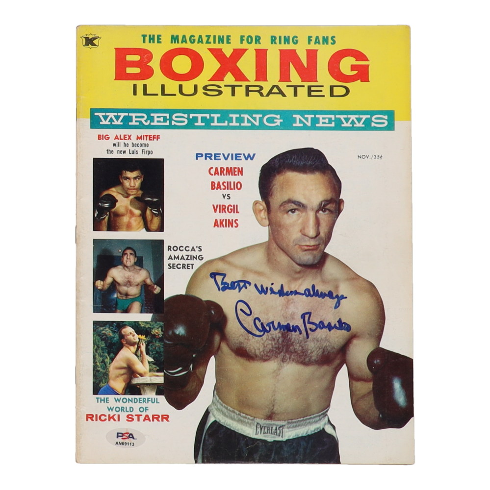 Carmen Basillo Signed Original 1958 Boxing Illustrated Magazine ...