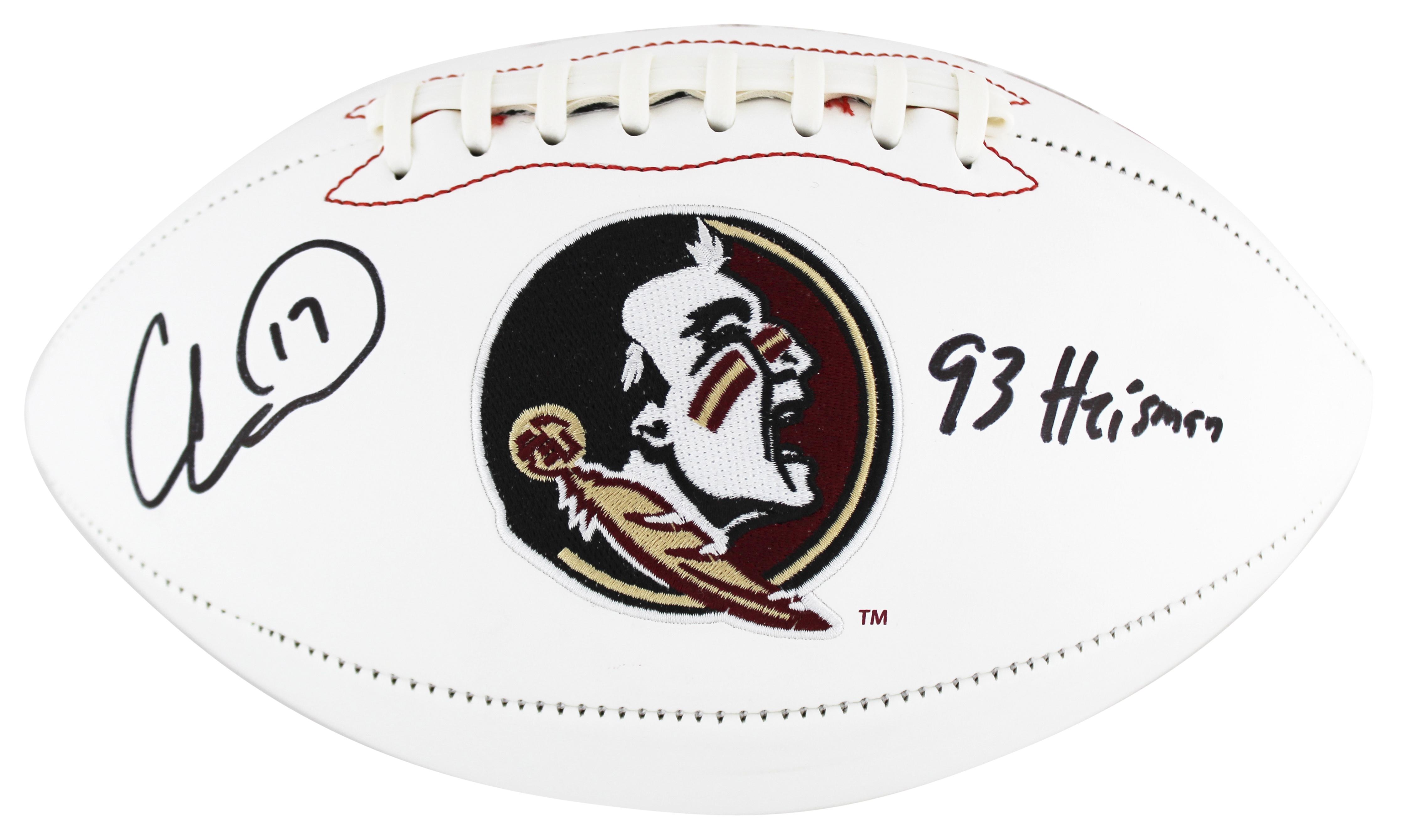 Charlie Ward Signed Florida State Seminoles Logo Football Inscribed ...