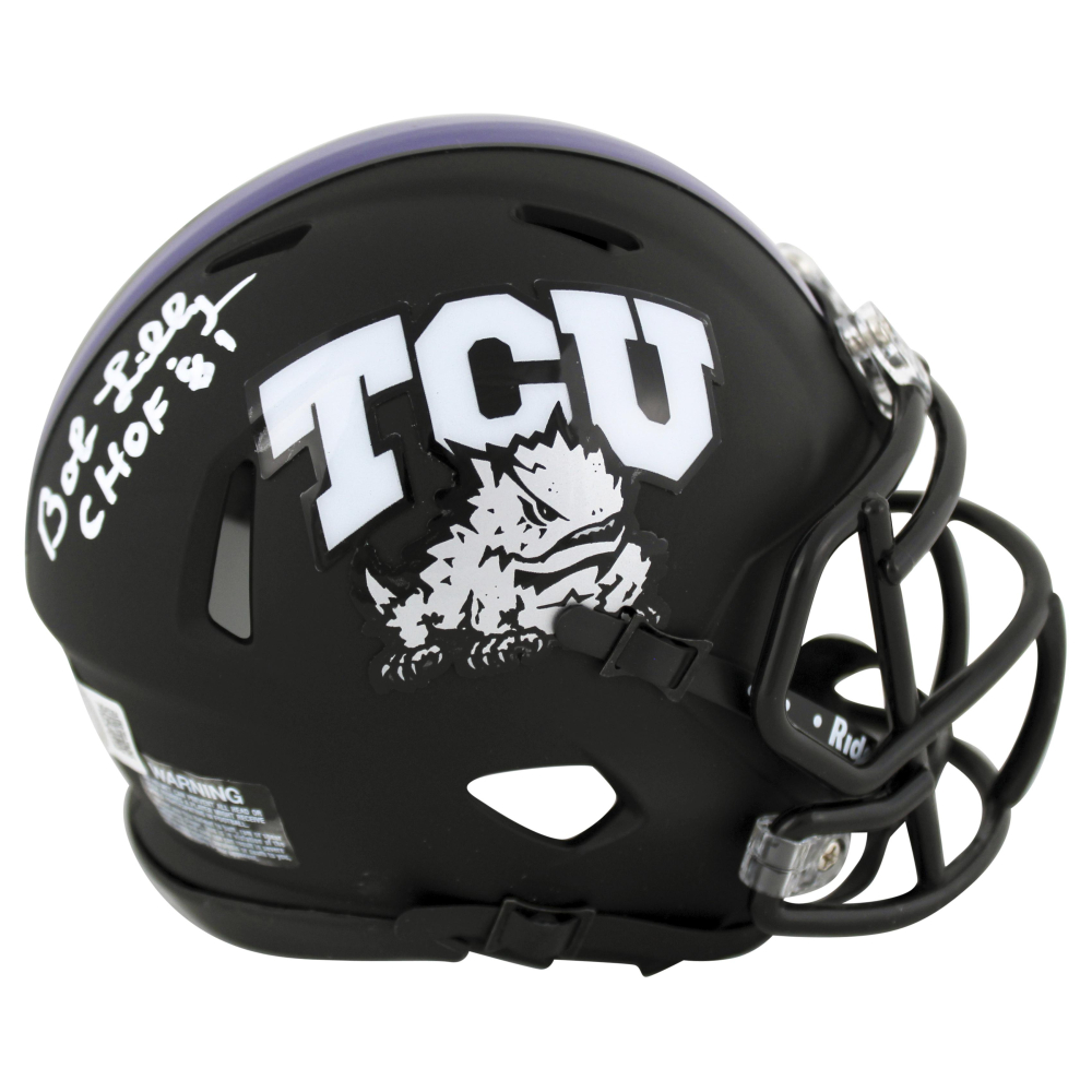 Bob Lilly Signed TCU Horned Frogs Speed Mini Helmet Inscribed "CHOF 81 ...